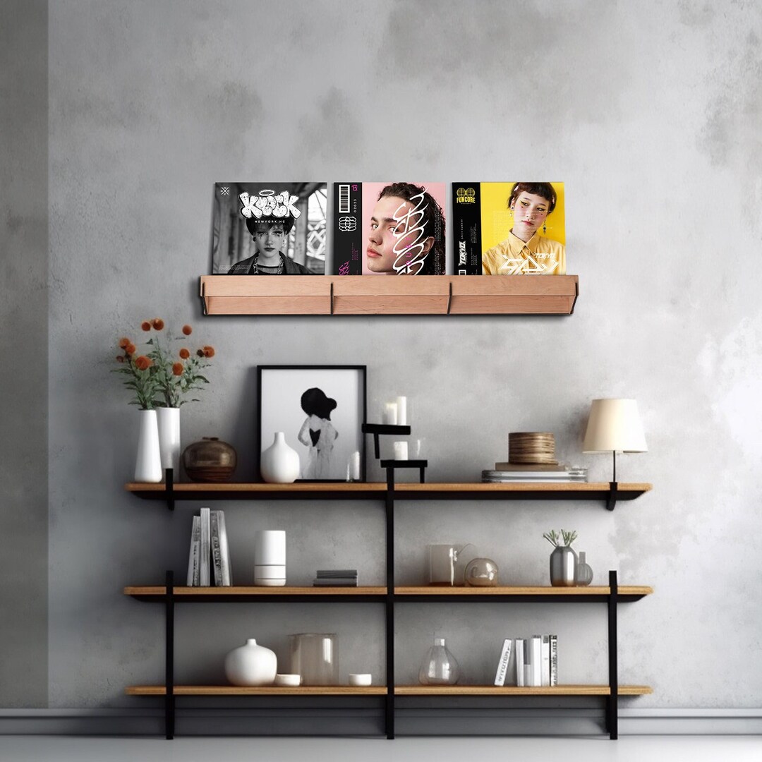 Floating Record Shelves, Vinyl Record Ledge, Floating Vinyl Record ...