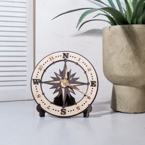 Compass Wall Clock, Nautical Wall Clock, Coastal Wall Clock, Man Cave ...