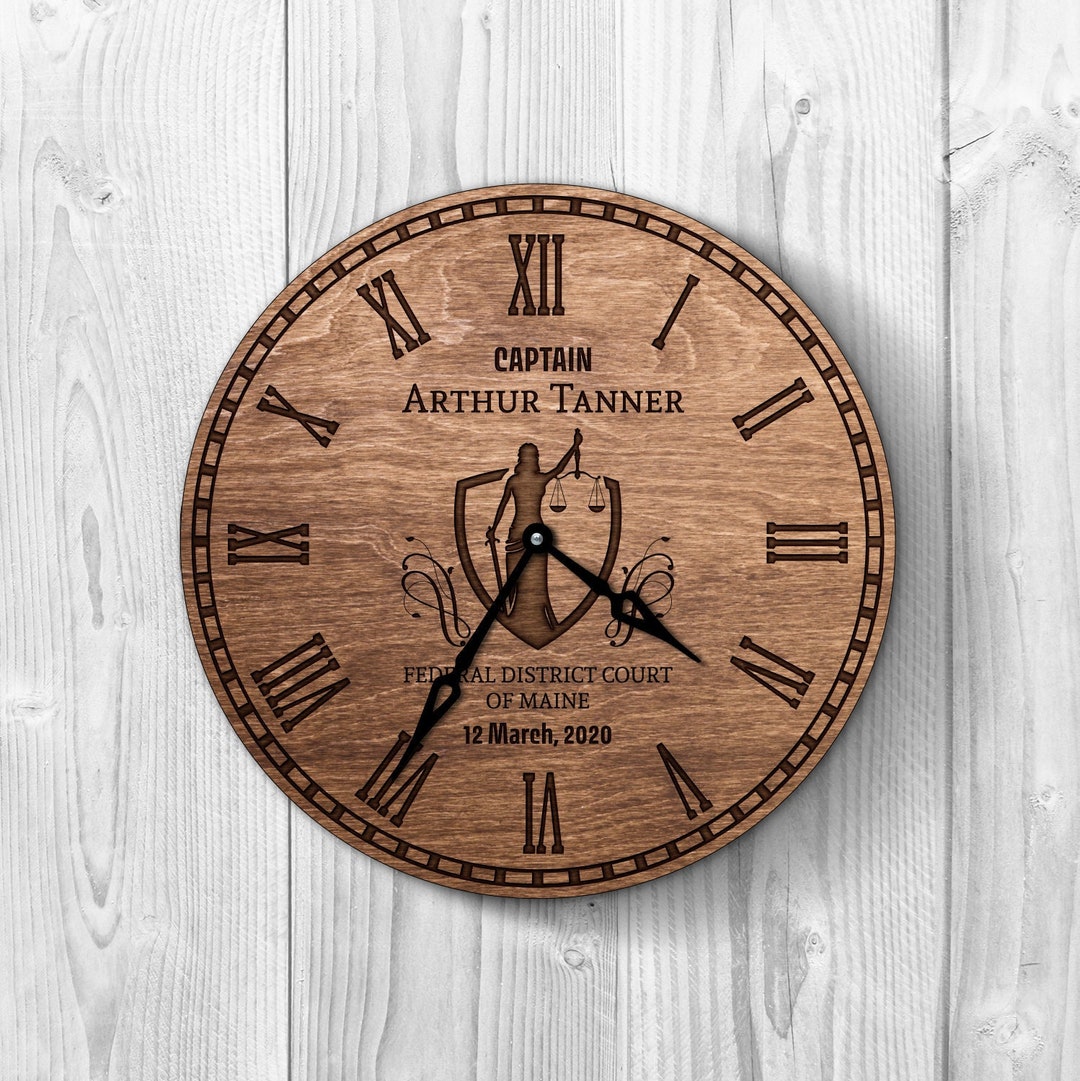 Judge Clock, Personalized Wood Clock, Custom Wall Clock, Gift for Judge ...