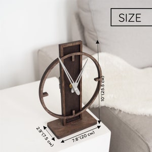 Minimalist Clock Wood, Modern Table Clock, Wood Tabletop Clock, Table ...