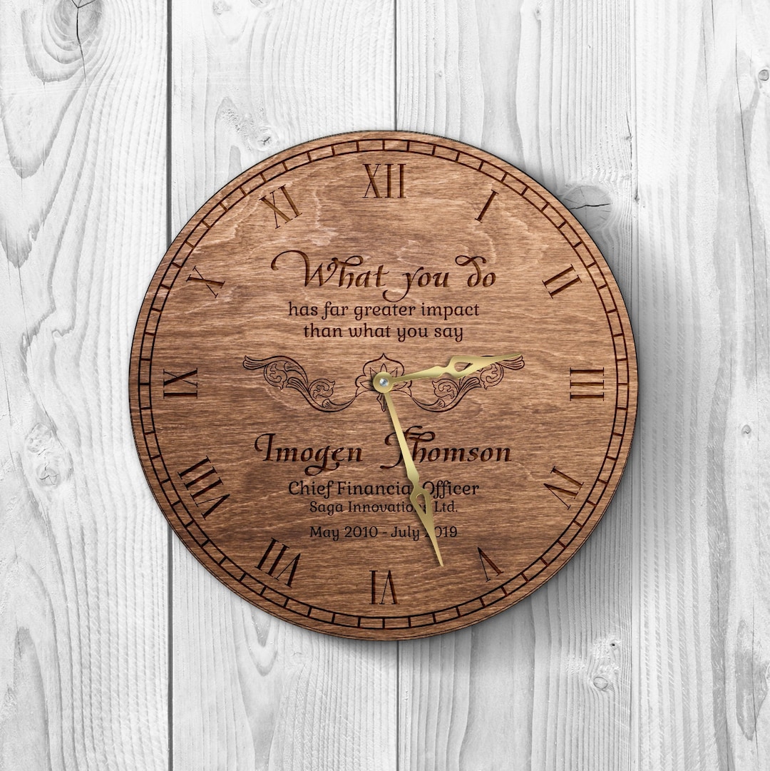 Leadership Quote Clock, Retirement Gifts for Woman Coworker ...