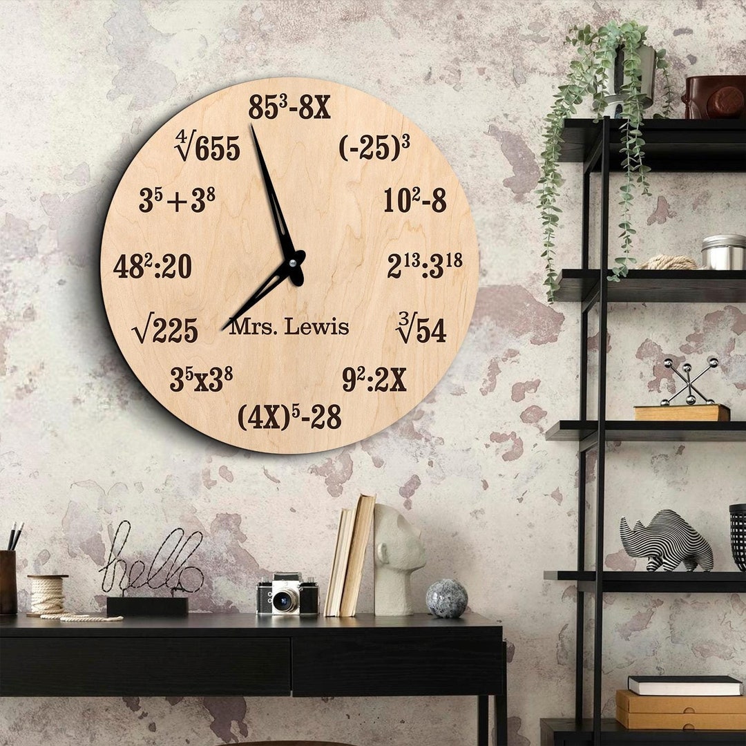 Mathematics Clock, Math Wall Clock, Teacher Wall Clock, Math Teacher ...