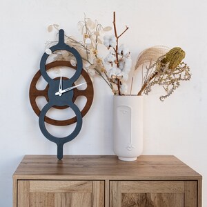 Horizontal Clock, Large Wall Clock, Wall Clock Modern, Geometric Wall ...