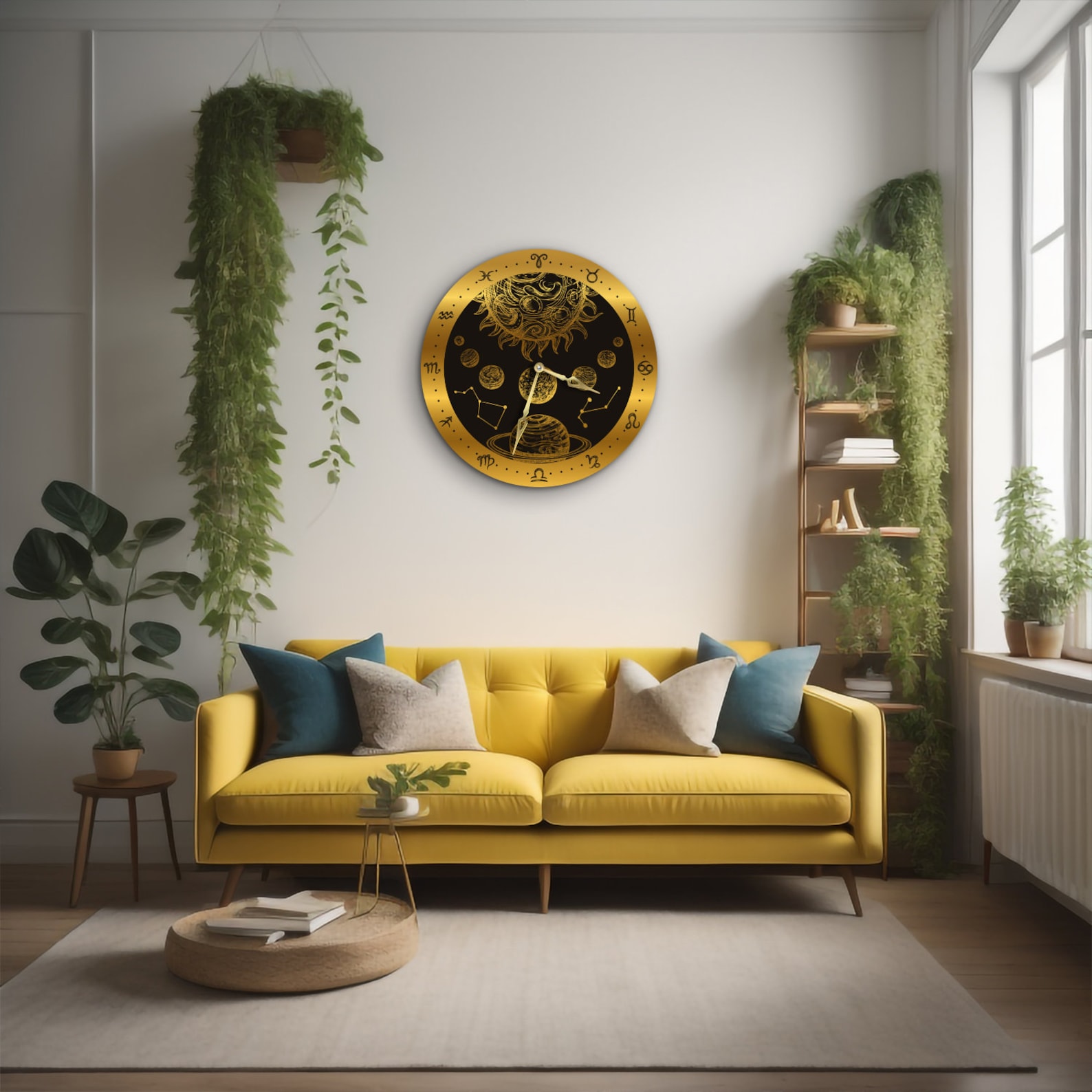 Zodiac Wheel Clock, Zodiac Clock With Constellations, Astrological ...