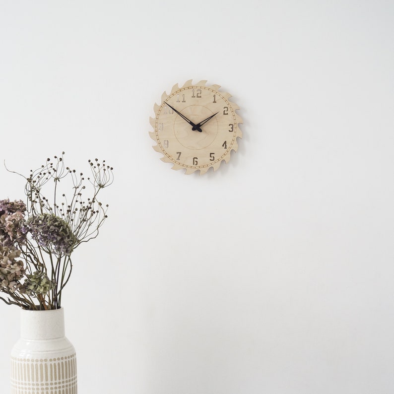 Circular Saw Blade Clock Modern Wall Clock Wood Wooden Wall - Etsy
