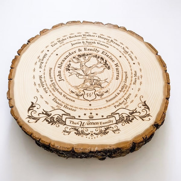 Family Tree Engraved Wood - Etsy