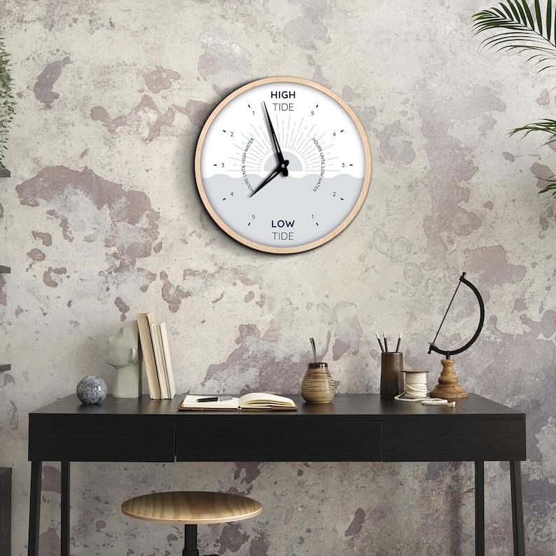 Tide Clock Pacific, Tide Clocks for Wall, Surfing Wall Clock, High Tide ...