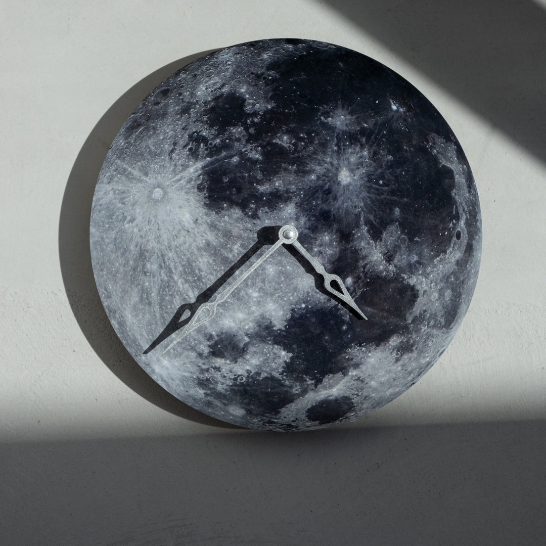 Moon Wall Clock, Lunar Wall Clock, Scape Wall Clock, Celestial Wall ...
