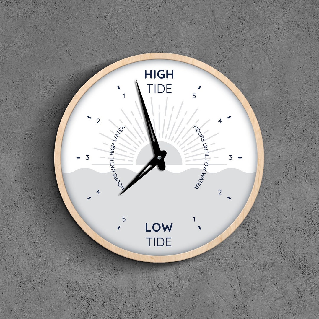 Tide Clock Pacific, Tide Clocks for Wall, Surfing Wall Clock, High Tide ...