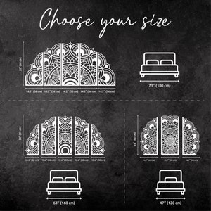 Mandala King Headboard, Bed Wall Decor, Half Moon Headboard, Bed Wall ...