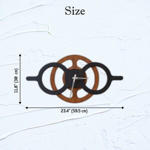 Horizontal Clock, Large Wall Clock, Wall Clock Modern, Geometric Wall ...