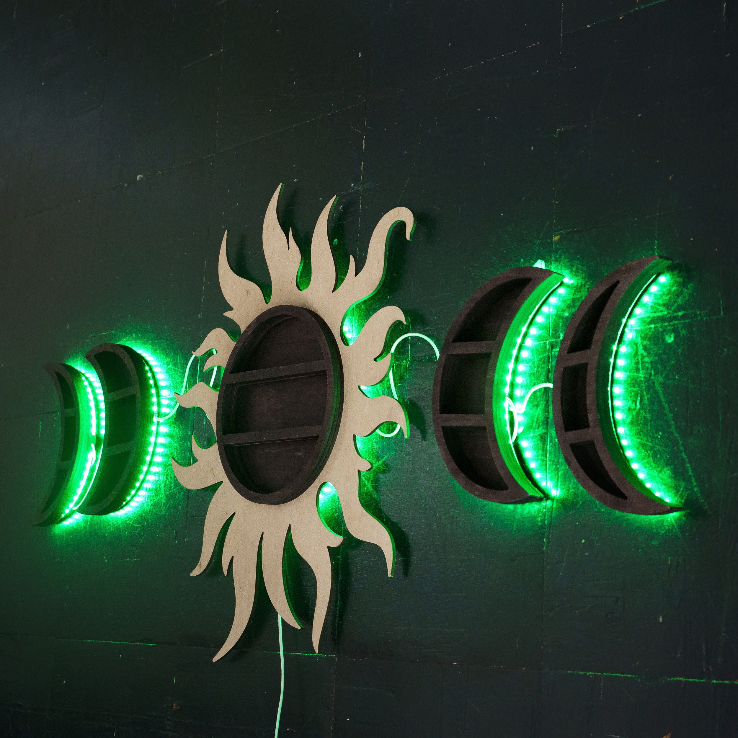 Moon Phases Shelves Moon Shelf for Crystals Moon Light - Etsy