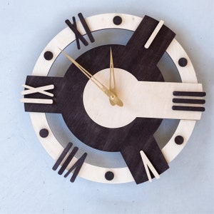 Modern Wall Clock Unique, Abstract Wall Clock, Clock Wall Decor, Men ...