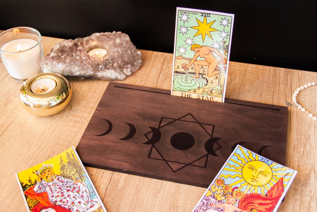Wooden Tarot Card Holder Stand, Tarot Card Display, Altar Board, Oracle ...