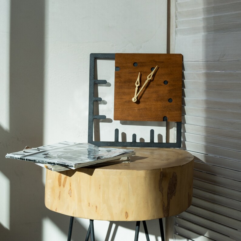 Wooden Modern Clock Boho Wall Clockrustic Wall Clock Loft - Etsy