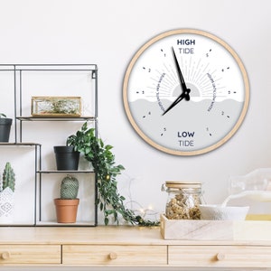 Tide Clock Pacific, Tide Clocks for Wall, Surfing Wall Clock, High Tide ...