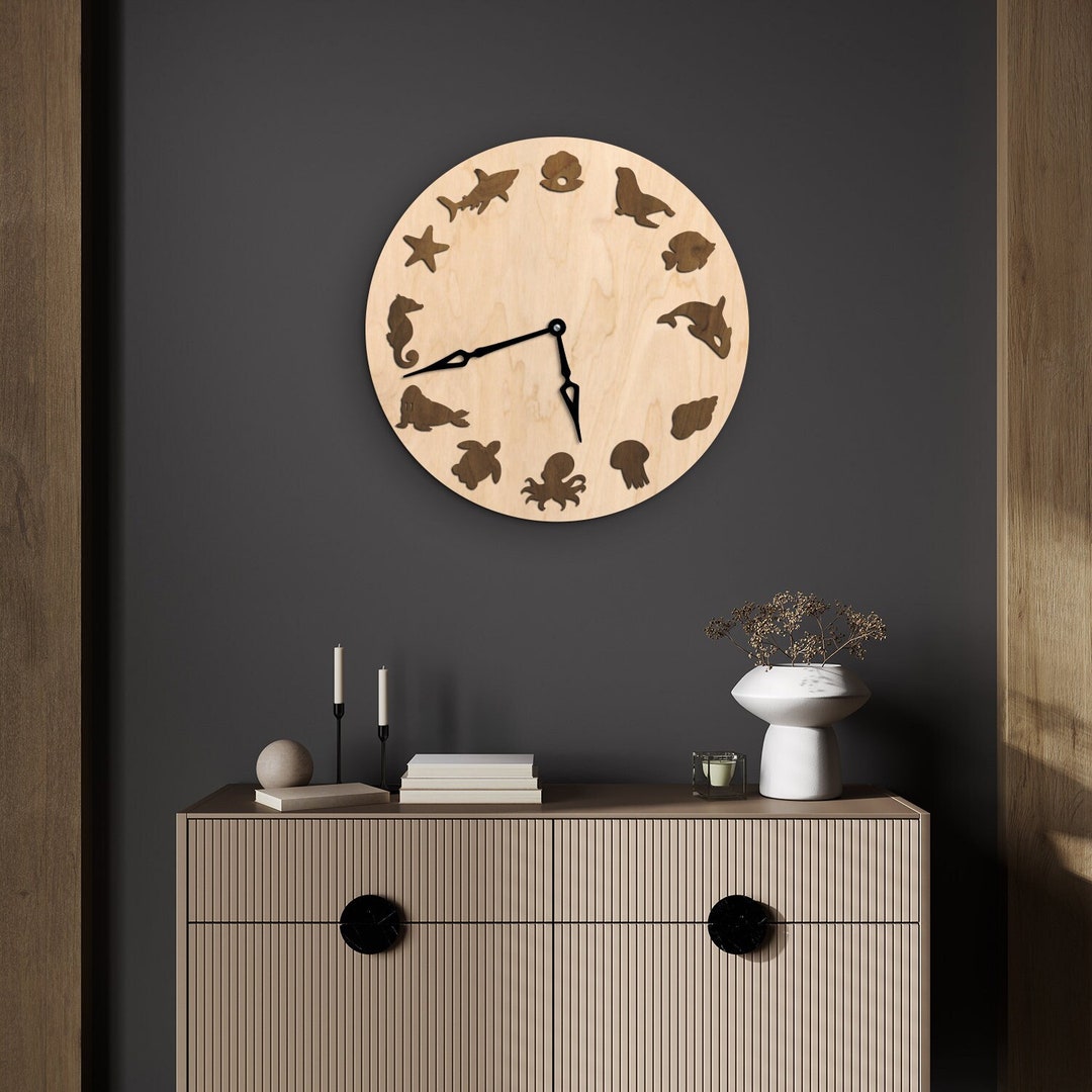 Sea Animals Wall Clock, Sea Clock, Ocean Wall Clock, Marine Wall Clock ...