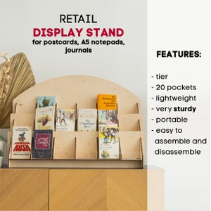 Greeting Cards Display Wood, Greeting Card Stand, Wood Retail Display ...