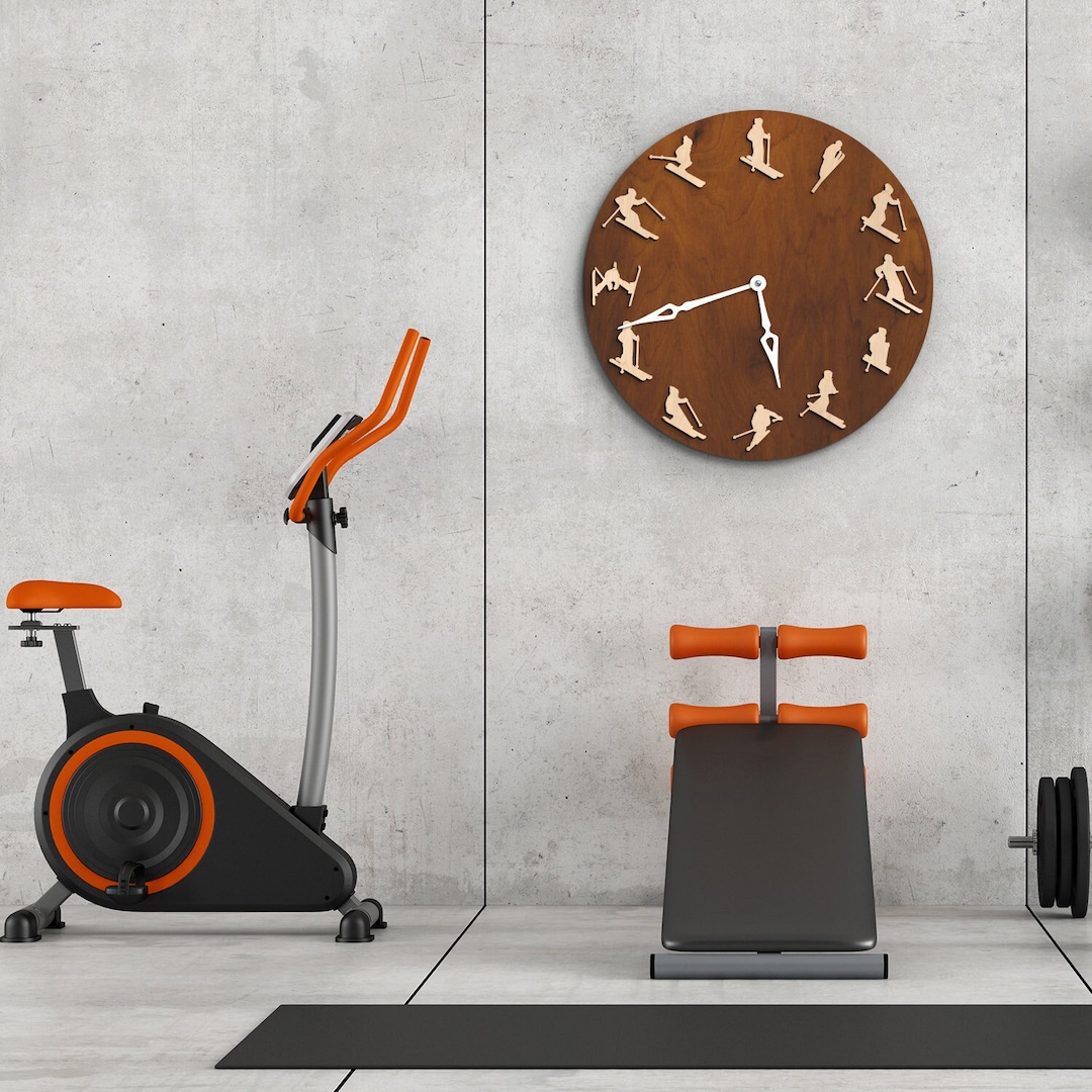 Ski Clock, Skier Clock, Skier Wall Art, Sports Clock, Gifts for Skiers ...