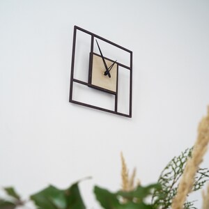 Square Wood Clock, Square Wall Clock Large, Wall Clock No Numbers ...