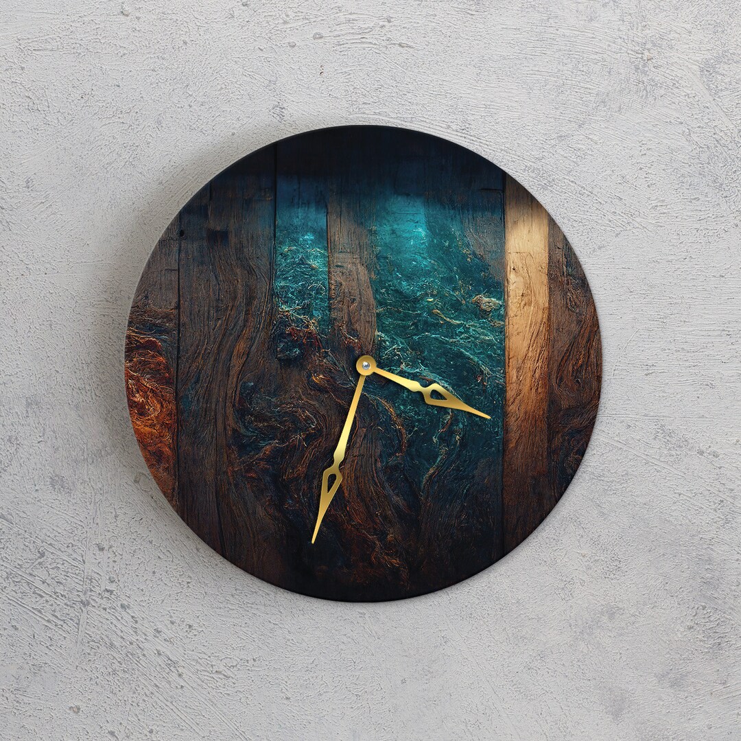 Black Wall Clock Modern, Wood Wall Clock Unique, Silent Wall Clock ...