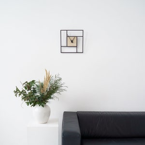 Square Wood Clock, Square Wall Clock Large, Wall Clock No Numbers ...