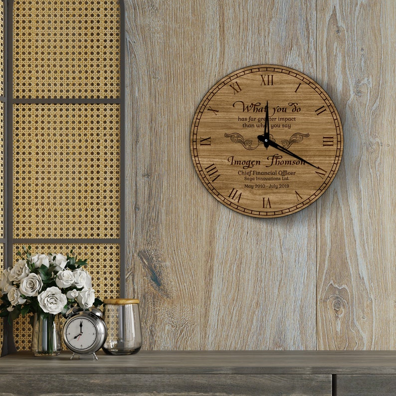 Leadership Quote Clock, Retirement Gifts for Woman Coworker ...