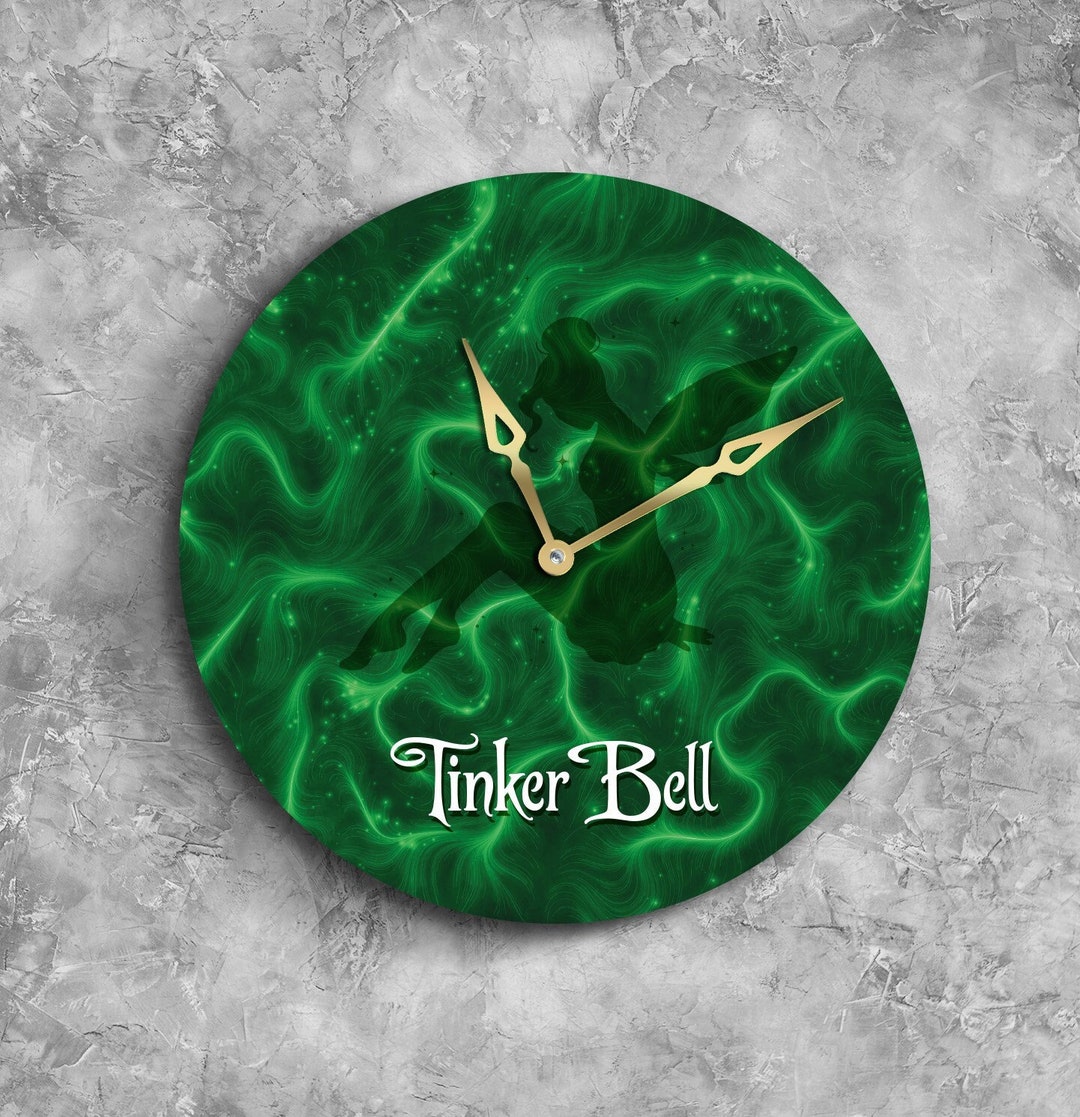 Tinkerbell Clock Peter Pan Wall Clock Neverland Clock Fairy - Etsy