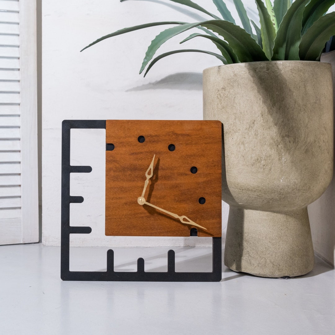 Wooden Modern Clock, Boho Wall Clock,rustic Wall Clock, Loft Wall Clock ...