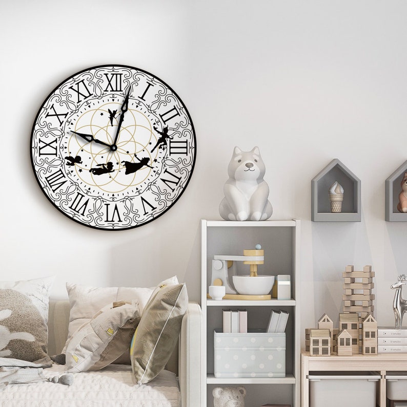Peter Pan Wall Clock Neverland Clock Fairy Wall Clock Peter - Etsy