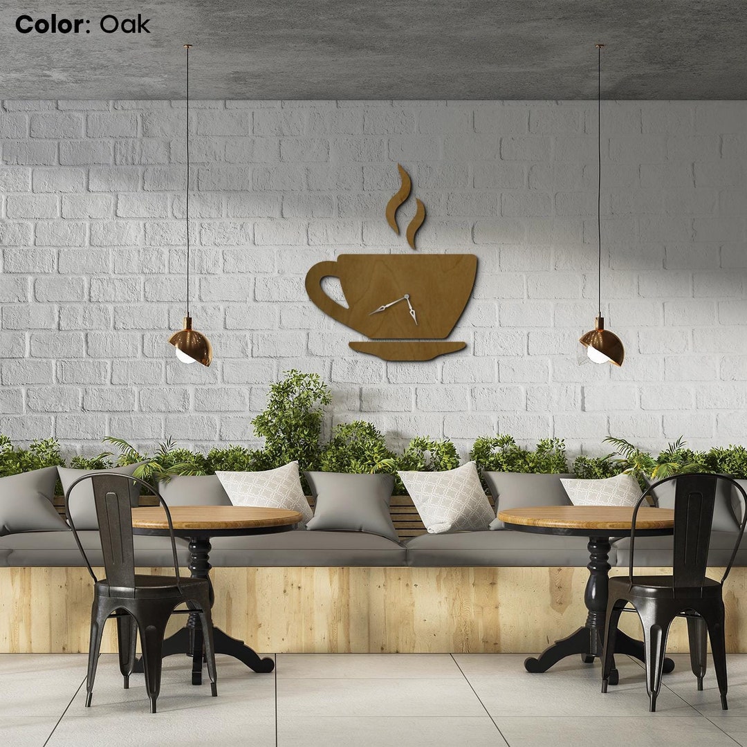 Tea Cup Clock, Coffee Cup Clock, Kitchen Wall Clock, Cafe Wall Clock ...