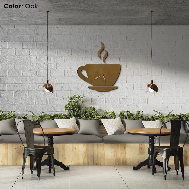 Tea Cup Clock, Coffee Cup Clock, Kitchen Wall Clock, Cafe Wall Clock ...