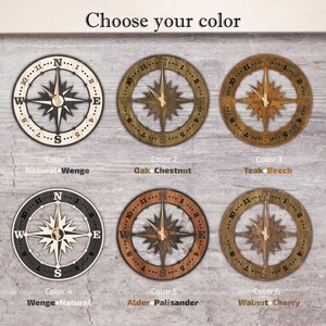 Compass Wall Clock, Nautical Wall Clock, Coastal Wall Clock, Man Cave ...