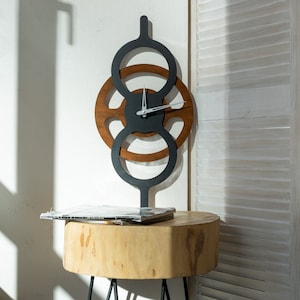 Horizontal Clock, Large Wall Clock, Wall Clock Modern, Geometric Wall ...