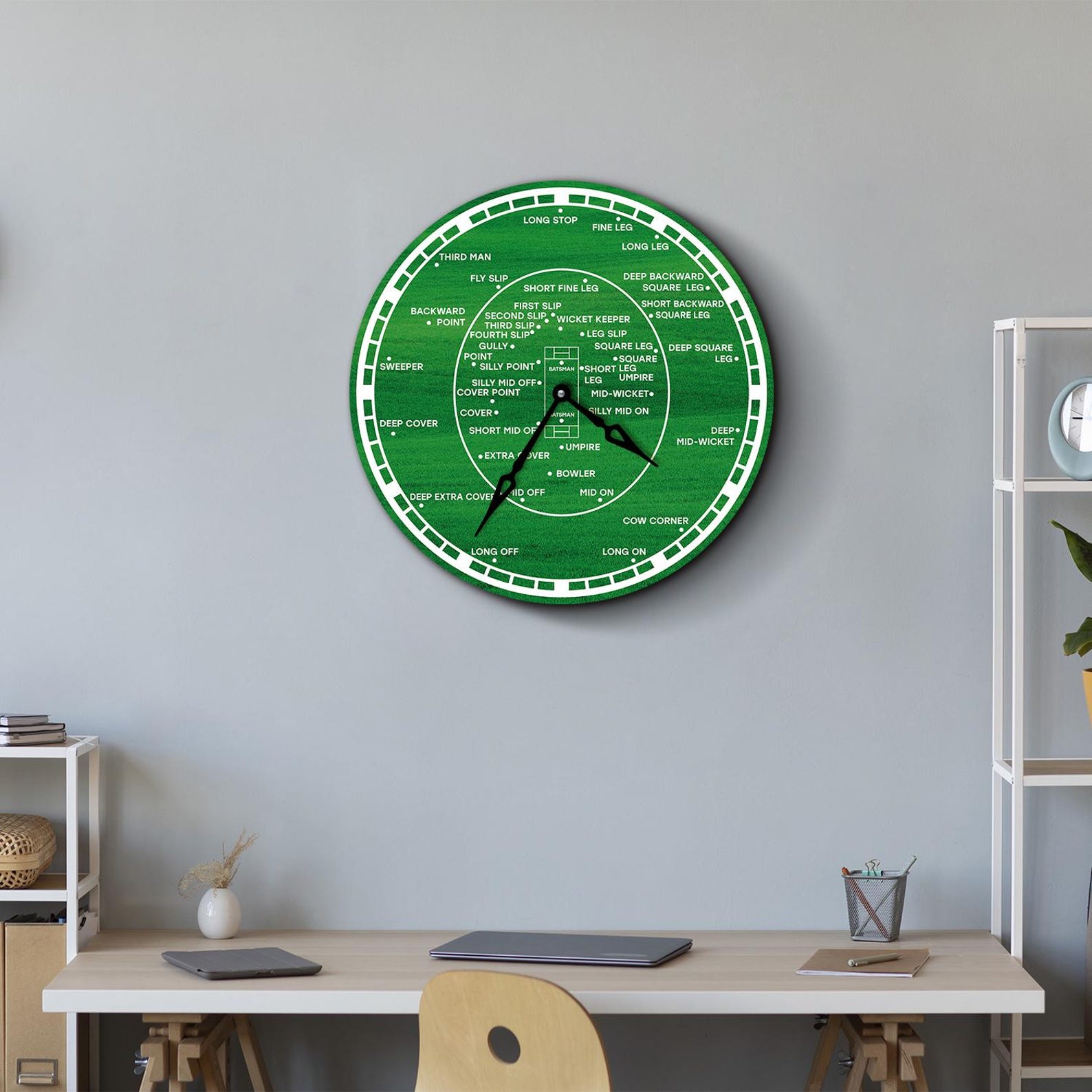 Cricket Field Clock, Cricket Wall Clock, Sports Wall Clock, Gifts for ...