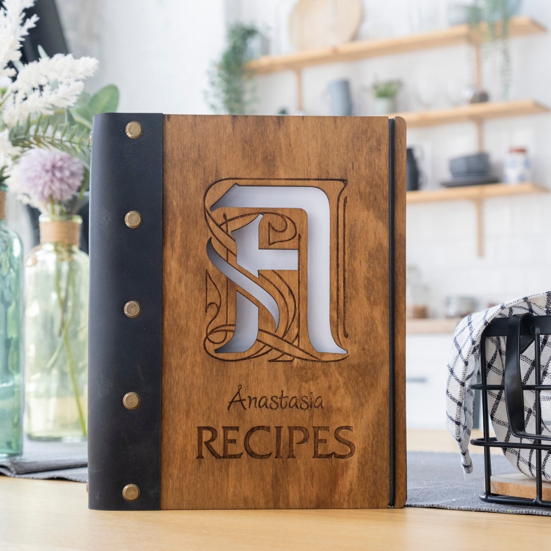Monogram Recipe Book, Personalized Cookbook Binder, Custom Recipe ...