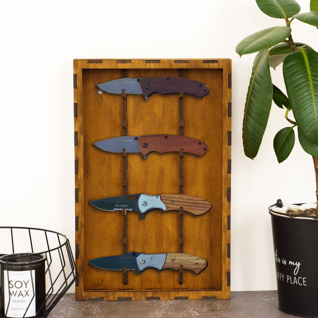 Knife Display Holder, Personalized Knife Shelf, Knife Storage Wood ...