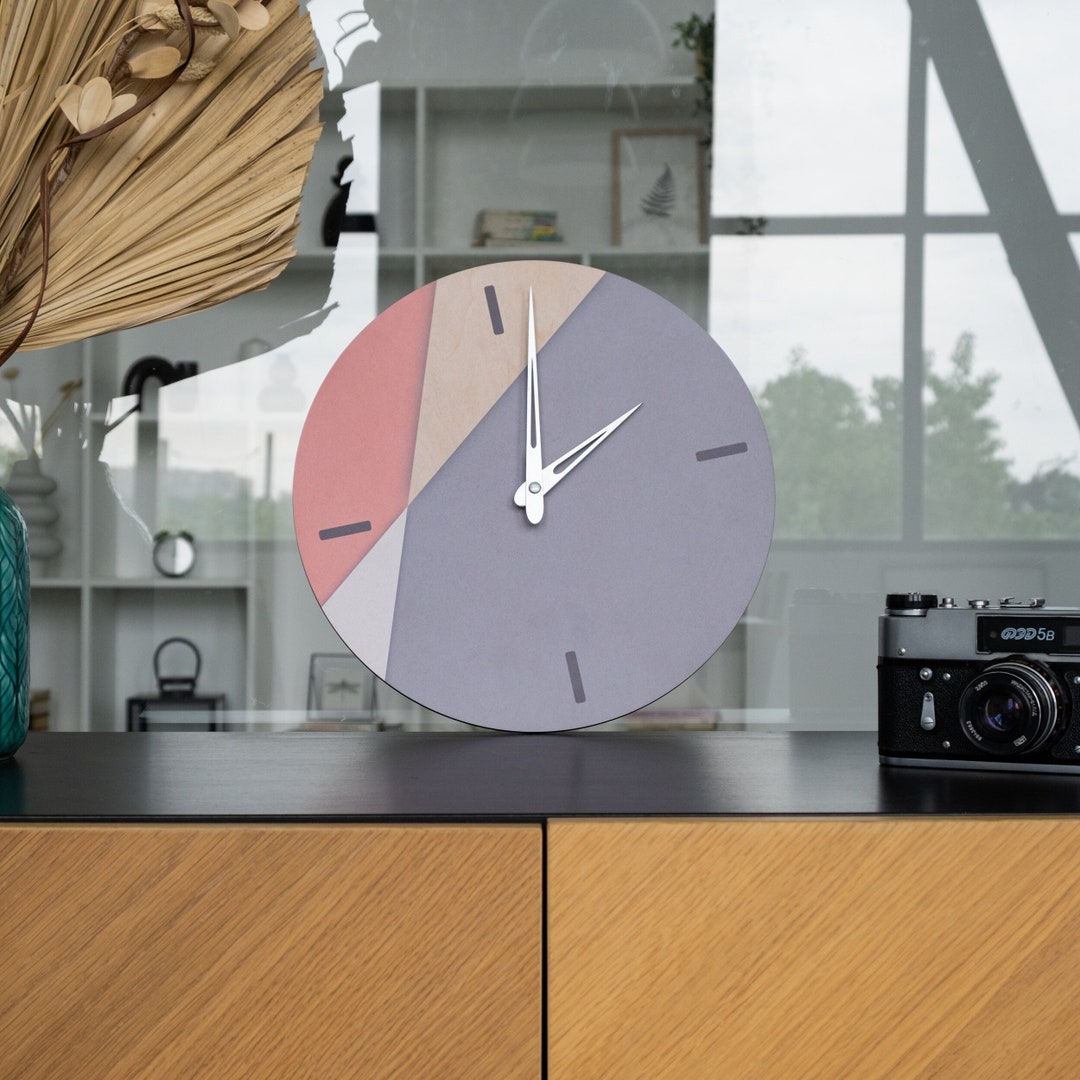 Scandi Wall Clock, Nordic Wall Clock, Colorful Wall Clock, Contemporary ...