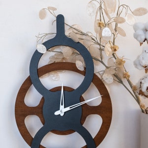 Horizontal Clock, Large Wall Clock, Wall Clock Modern, Geometric Wall ...