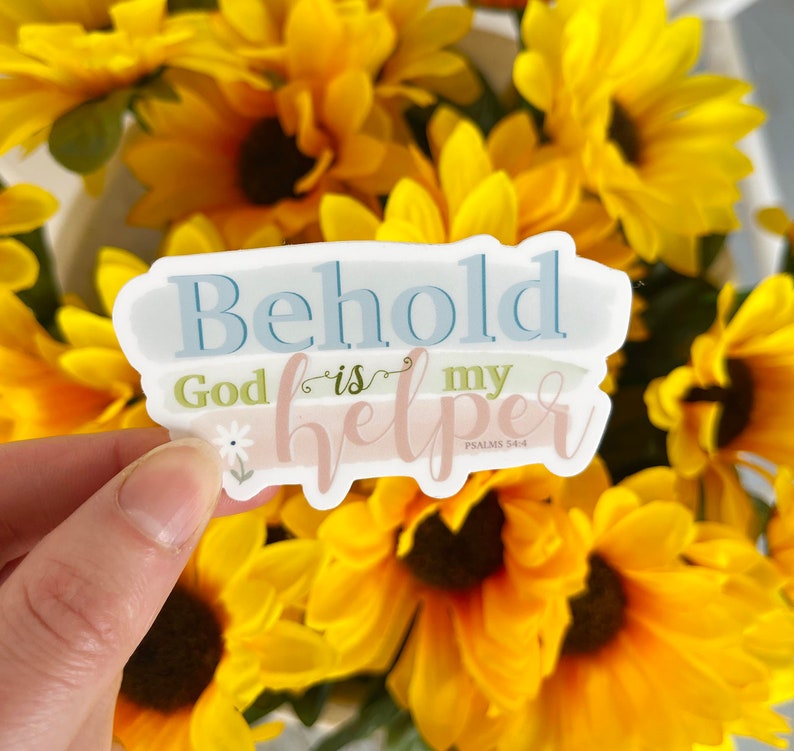 Behold God is My Helper Sticker - Etsy