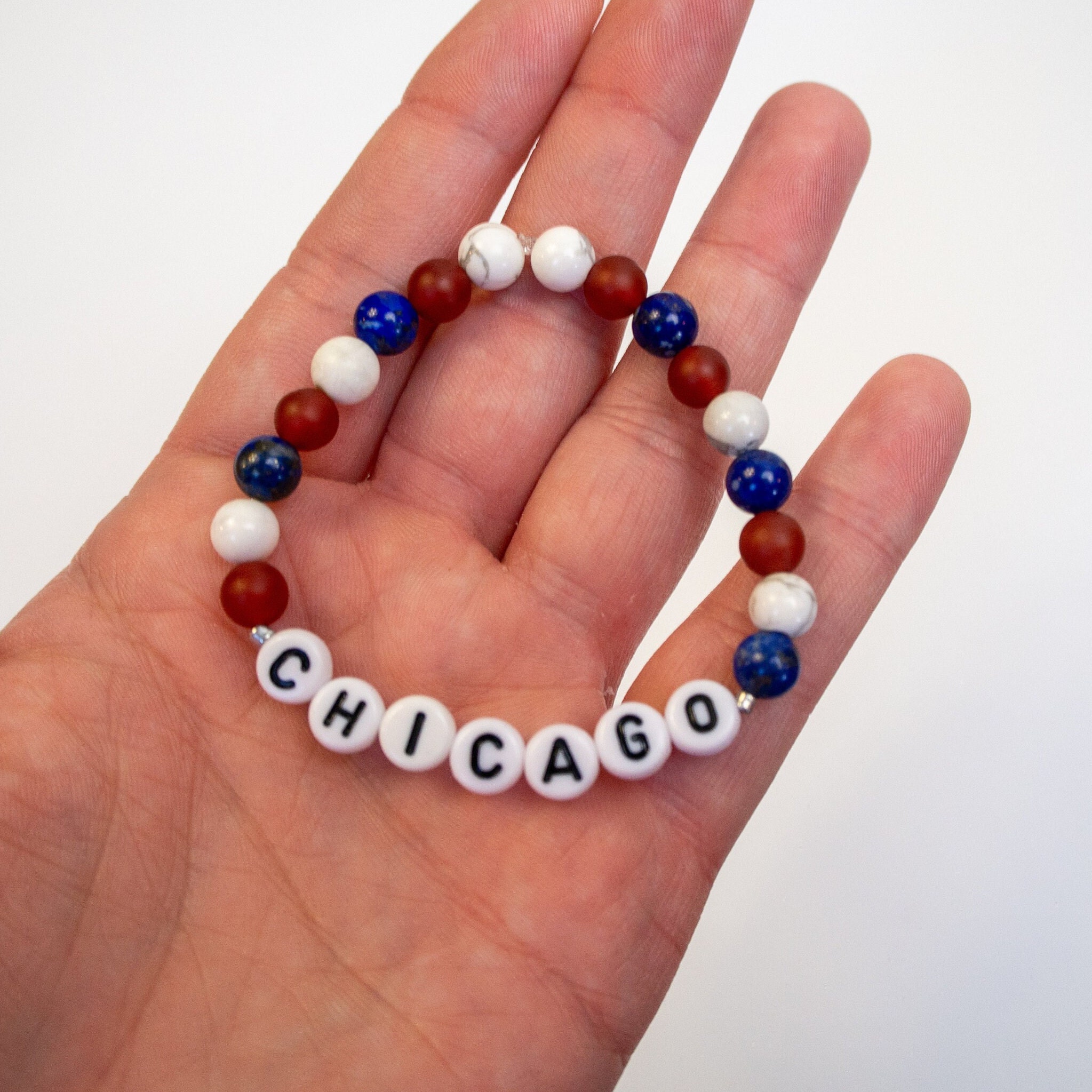 Chicago Bracelet Red White and Blue Chicago Cubs Cubs Gift Made Using ...