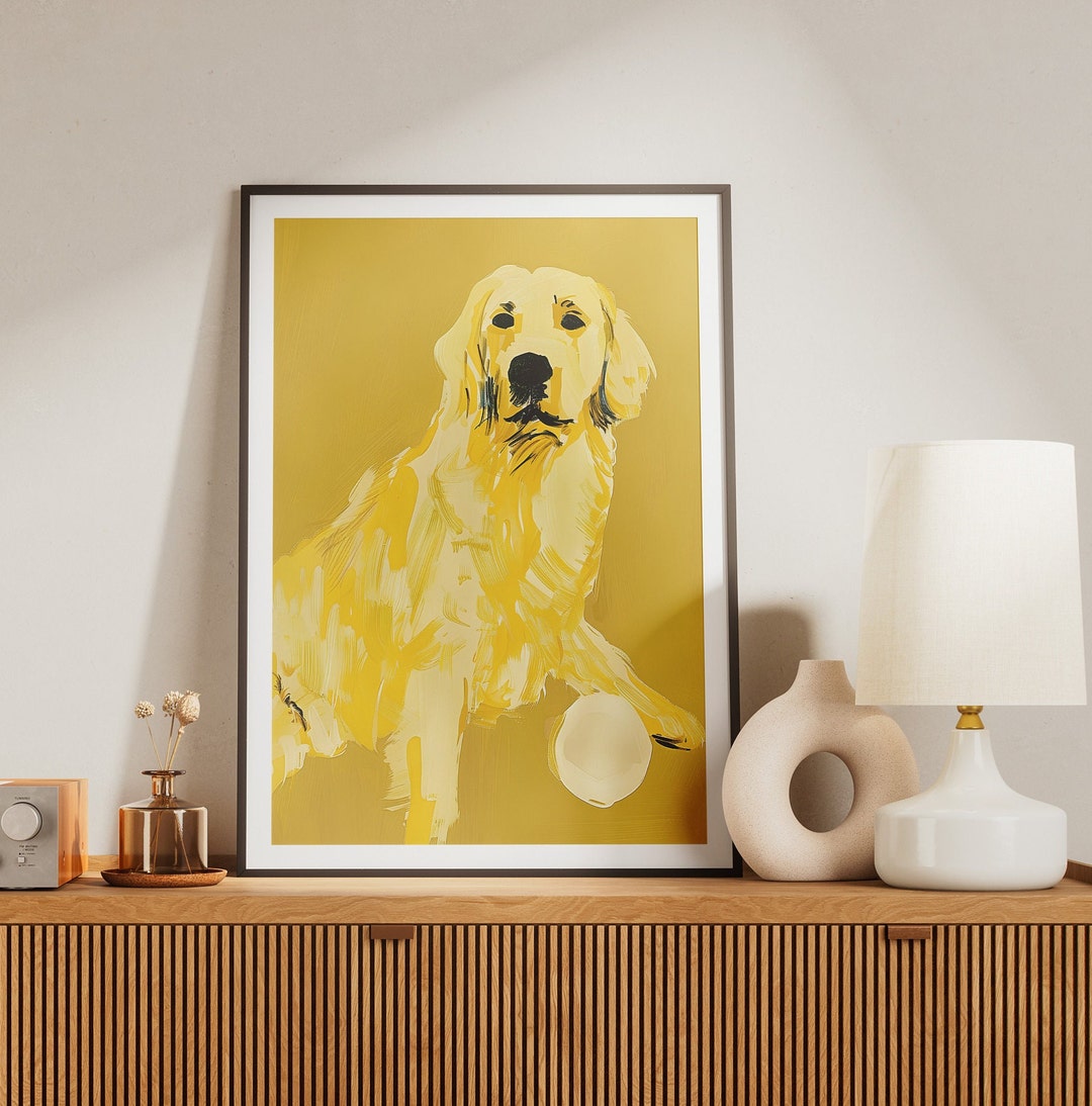 Golden Retriever Digital Print, Dog Wall Art, Room Decor, Printable ...