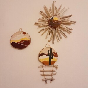 Boho Wall Decor Set Handmade Desert Inspired Wooden & Driftwood Design ...