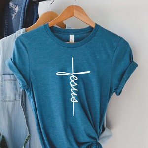 Jesus Shirt, Vertical Jesus Cross Shirt, Christian Shirts for Women ...