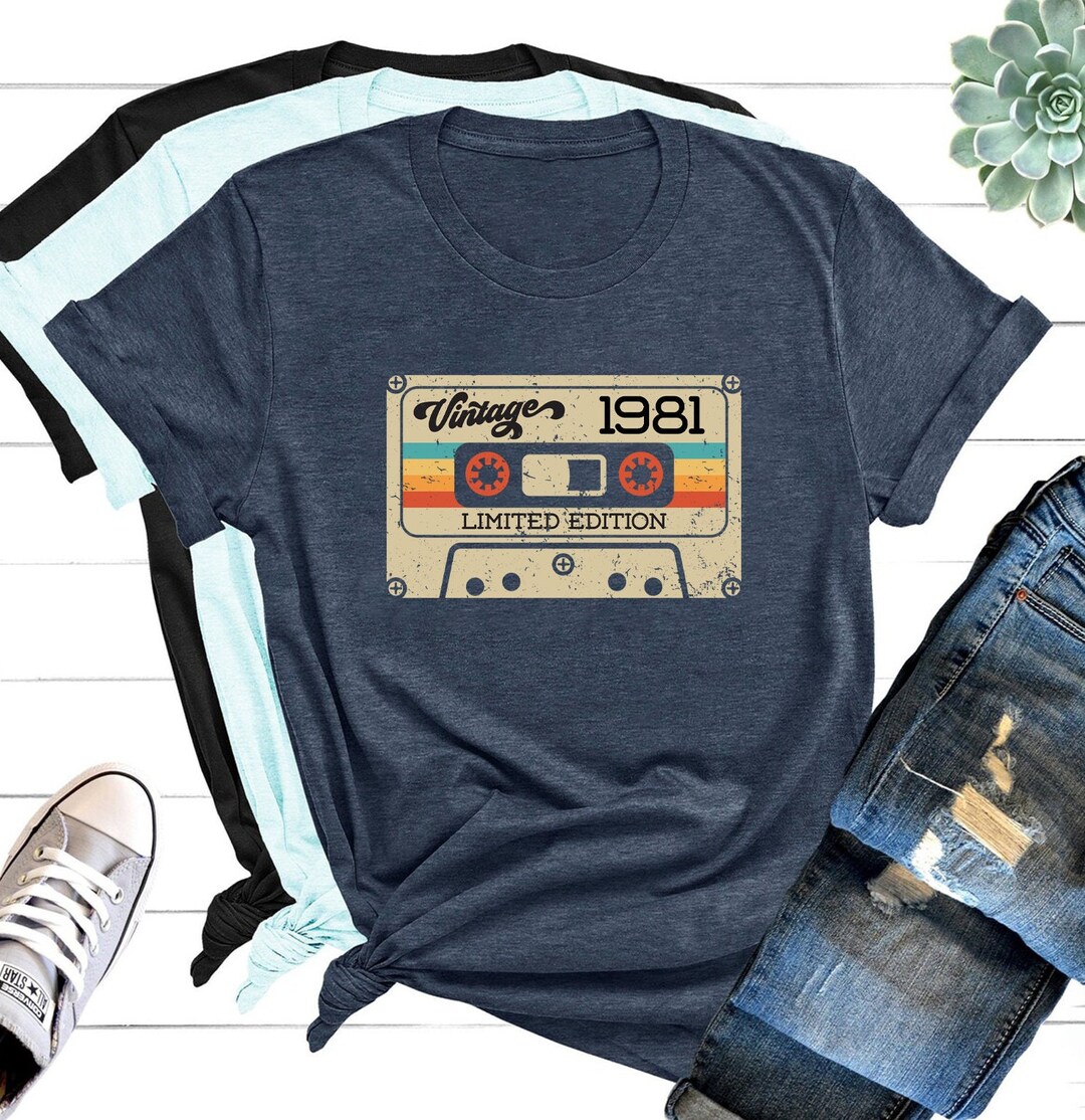 Vintage 1981 Limited Edition Cassette Shirt, 44th Birthday Shirt ...