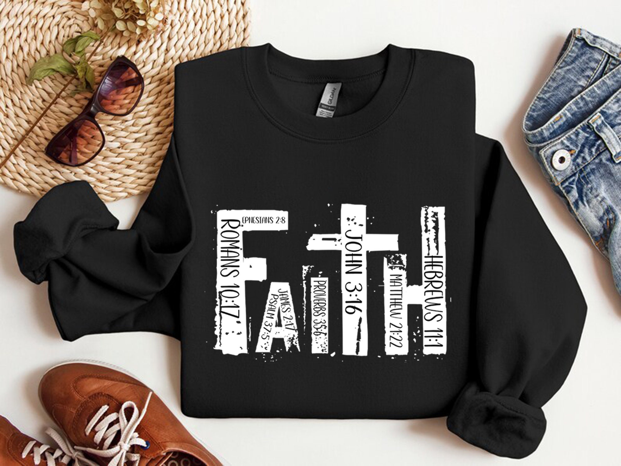 Christian Shirt, Bible Verse T-shirt, Religious Outfit, Retro Faith T ...