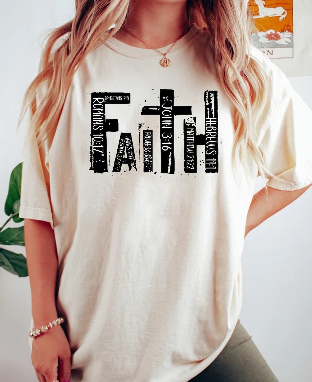 Christian Shirt, Bible Verse T-shirt, Religious Outfit, Retro Faith T ...
