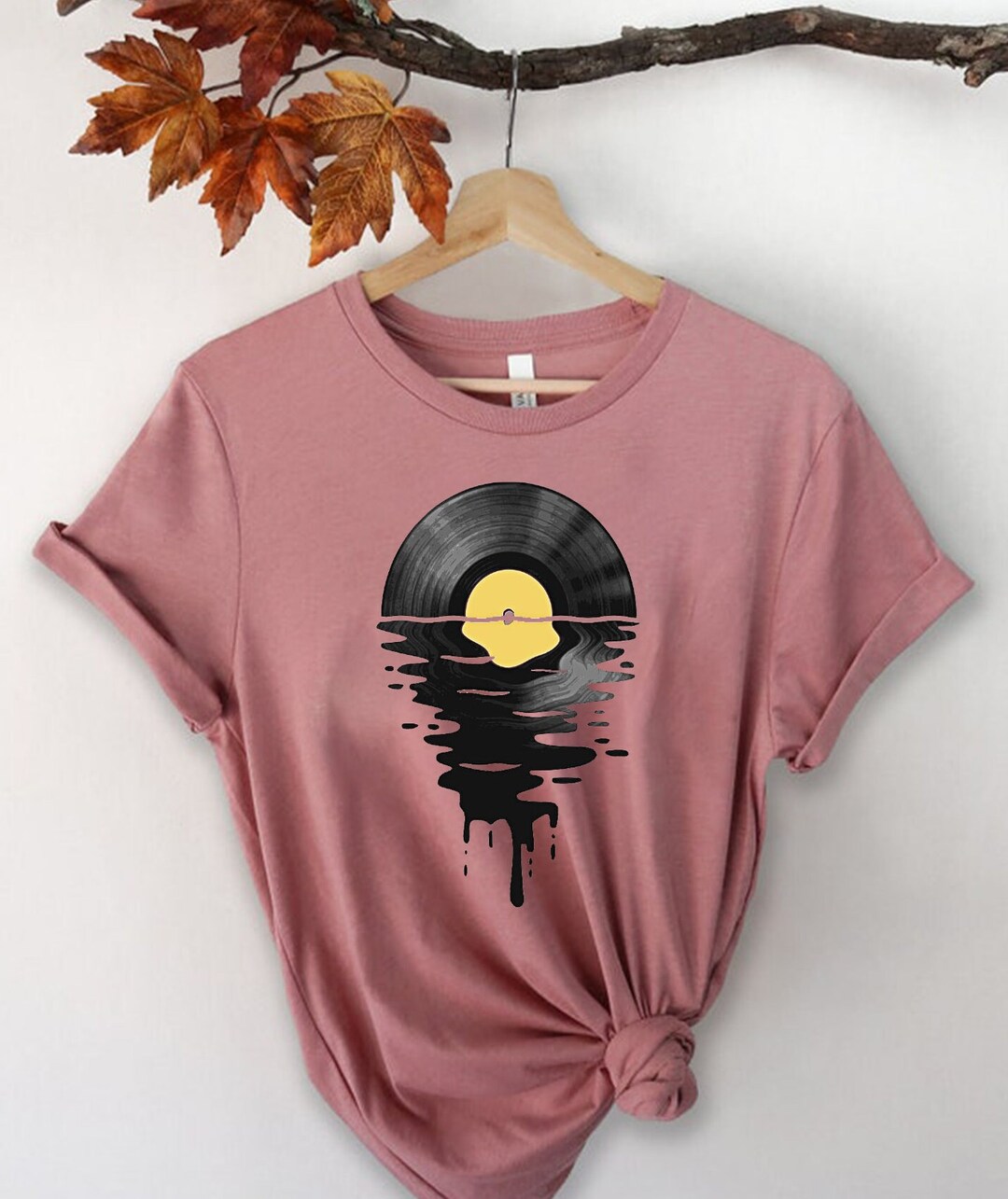 Vinyl Record Shirt, Vinyl Cool Sunset, Music Lover Tee for Men, Music ...