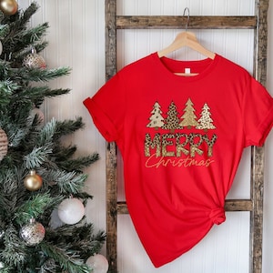 Christmas Tree Shirt, Leopard Christmas Shirt, Christmas Tree Winter ...