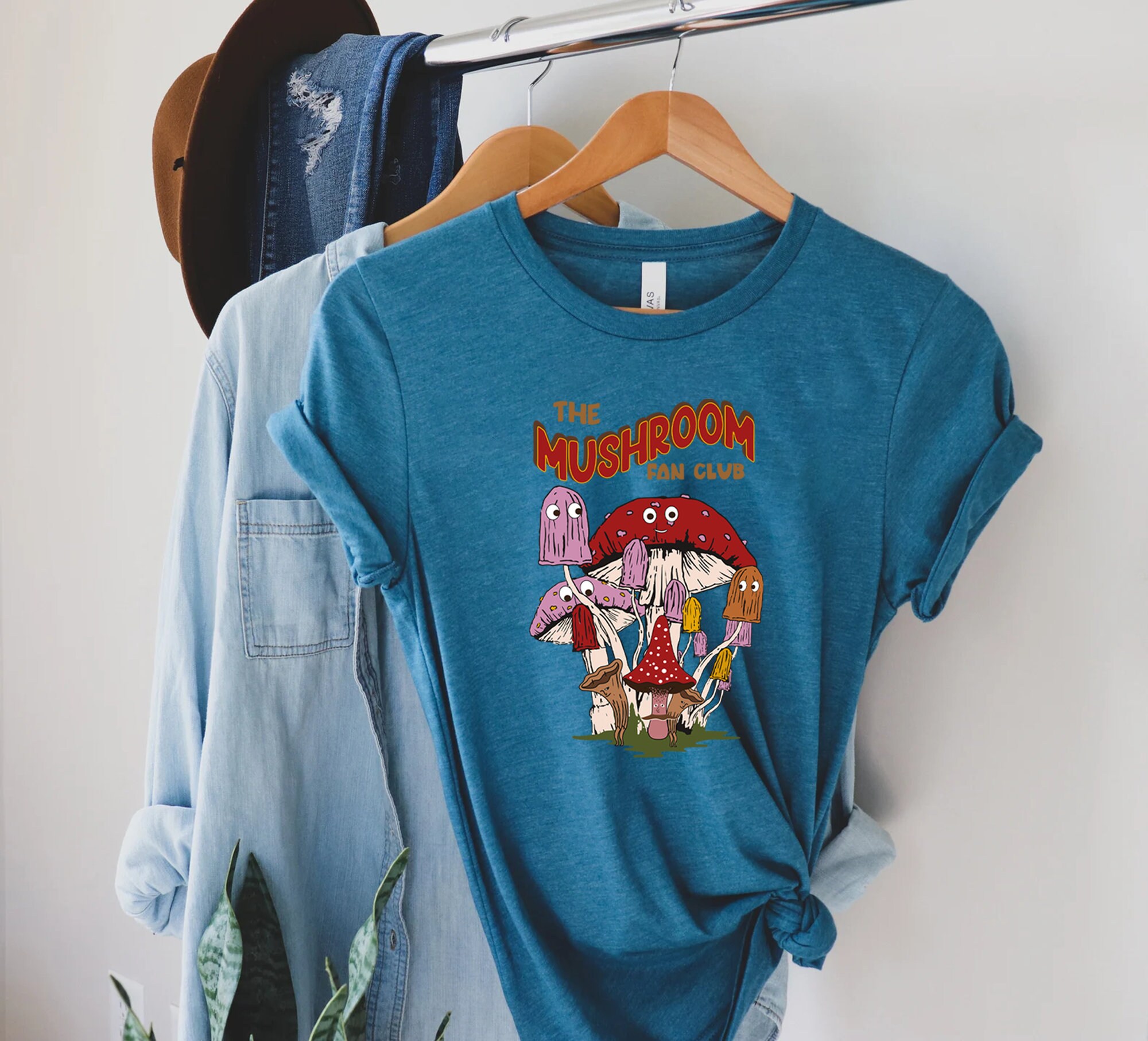 The Mushroom Fan Club T-shirts Vintage Mushroom Print - Etsy